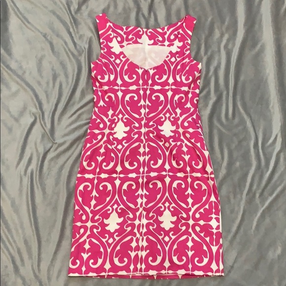 Milly | Dresses | Milly Dress Pink White Fitted | Poshmark